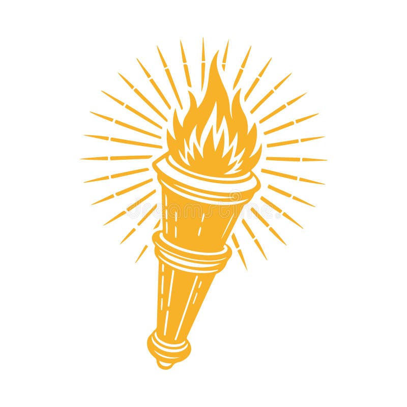 Torch Outline Vector Silhouette Drawing Stock Vector - Illustration of ...