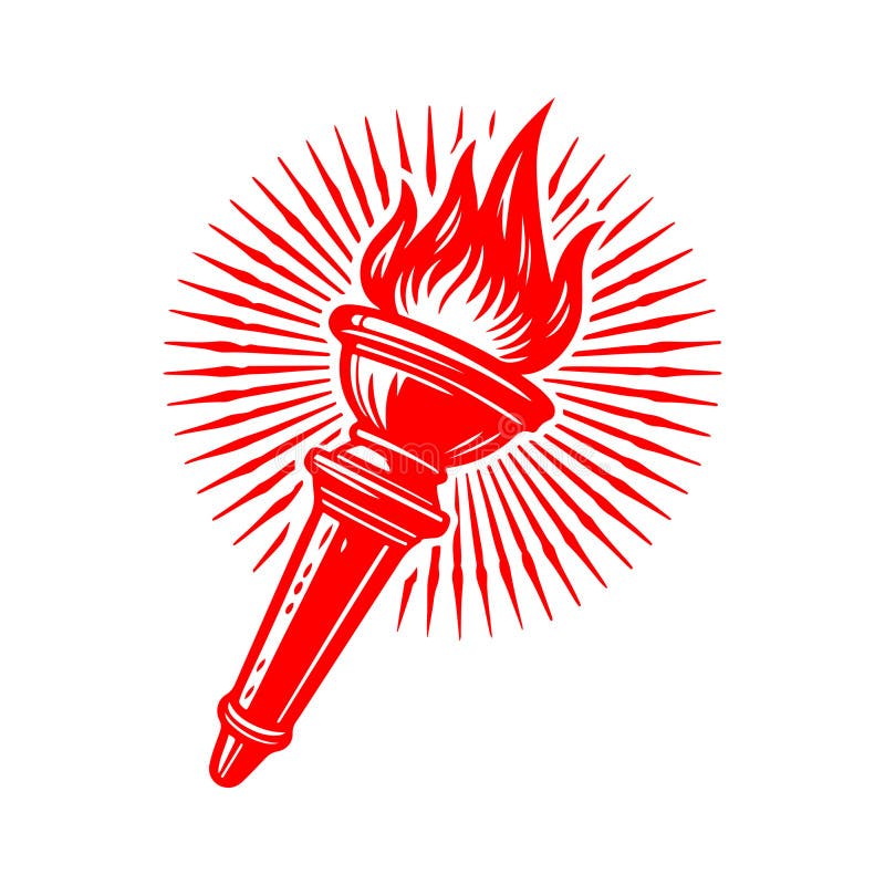 Burning Torch Vector Silhouette Design Stock Vector - Illustration of ...