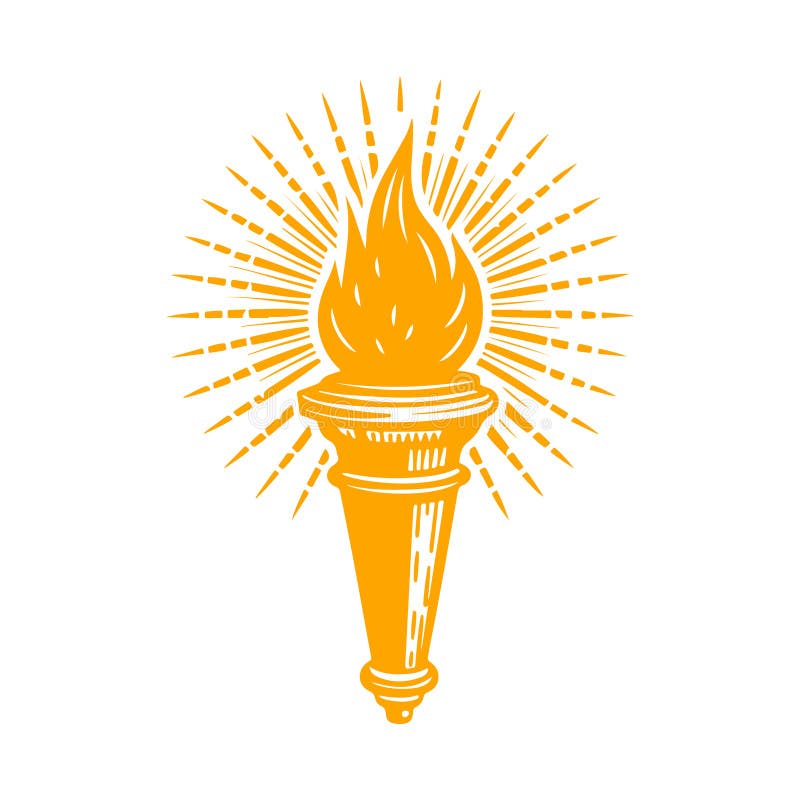Torch Icon Silhouette Vector Art Stock Vector - Illustration of symbol ...
