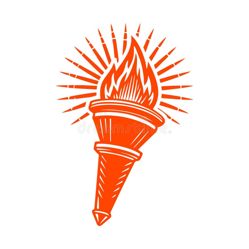 Vintage Torch Light Vector Design Stock Vector - Illustration of white ...