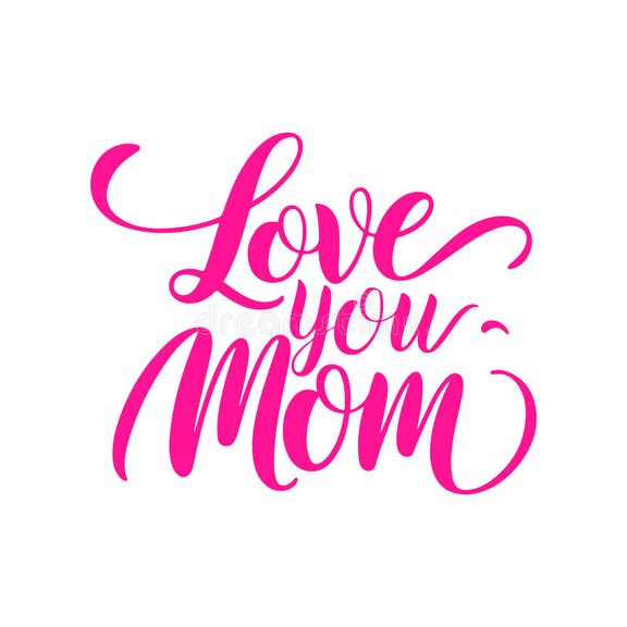 Love You Mom Decorative Typography Stock Vector - Illustration of ...