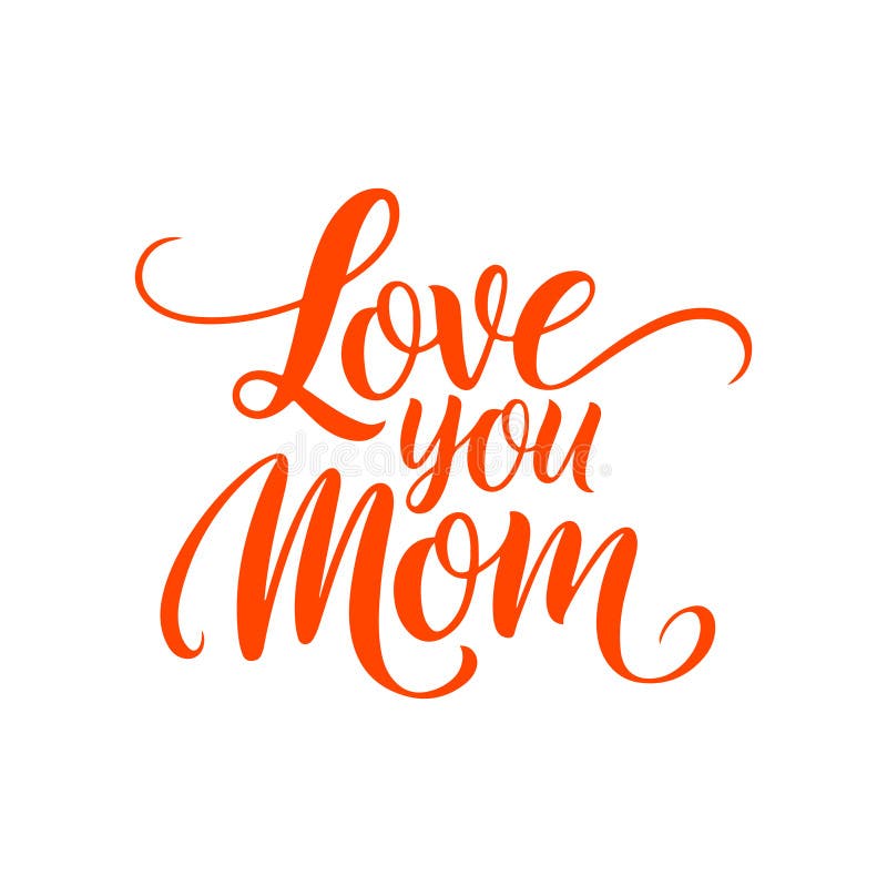 Love You Mom Typography Design Stock Vector - Illustration of quote ...