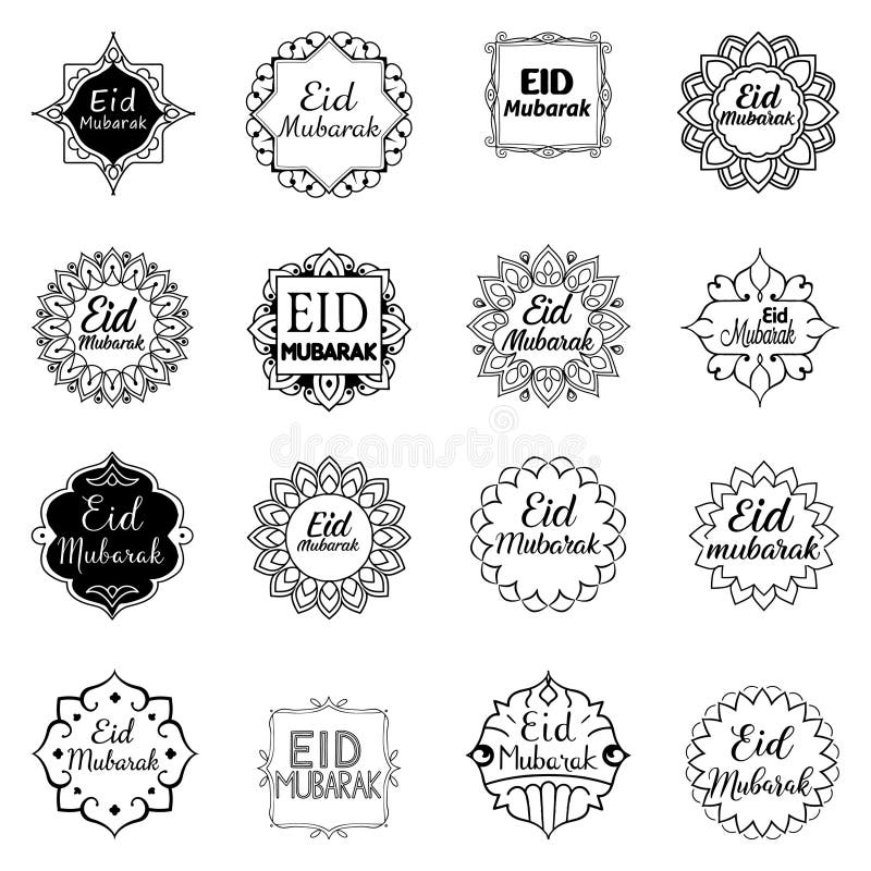 Elegant Eid Mubarak Lettering Card – Vector Calligraphy Design Stock ...