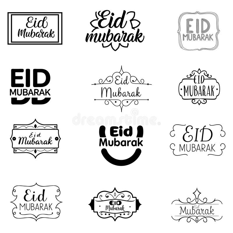 Elegant Eid Mubarak Lettering Card – Vector Calligraphy Design Stock ...