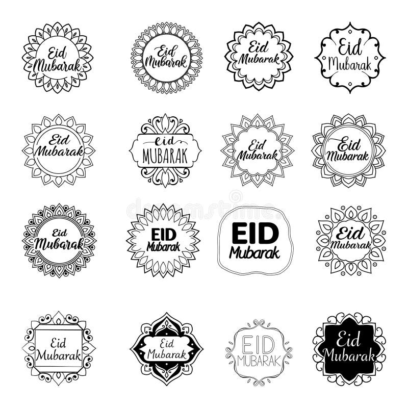 Elegant Eid Mubarak Lettering Card – Vector Calligraphy Design Stock ...