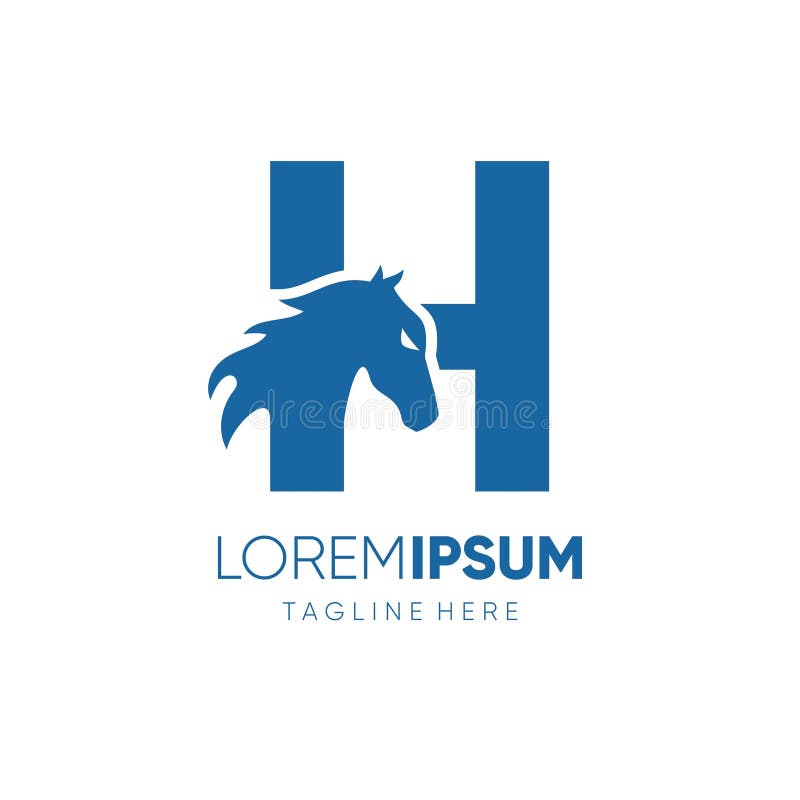 Letter H Initial Horse Logo Design Vector Icon Graphic Emblem Symbol ...
