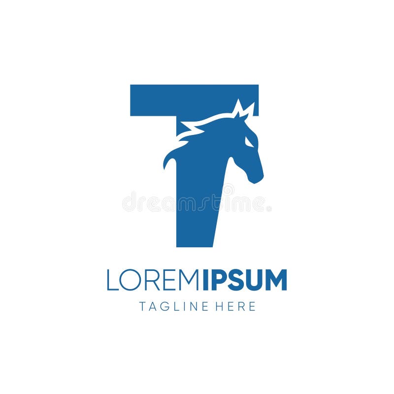 Letter T Initial Horse Logo Design Vector Icon Graphic Emblem Symbol ...