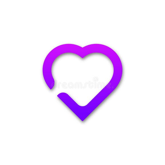 Minimalist Purple Heart Symbol with Modern Gradient Design Stock ...