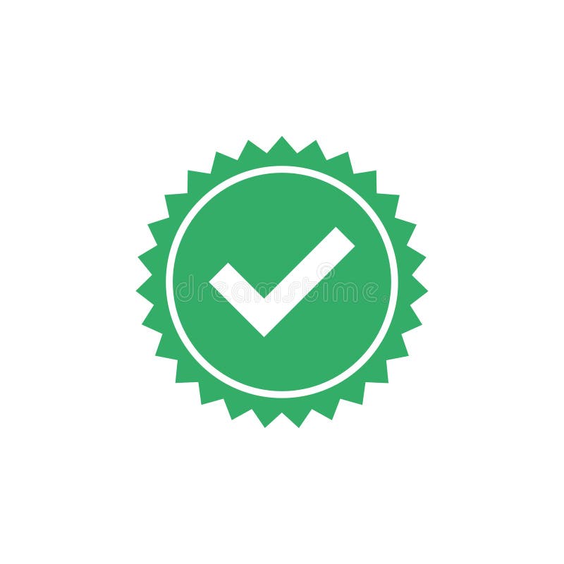 Check Mark Vector Icon in Star Badge. Symbol of Approval Stock Vector ...