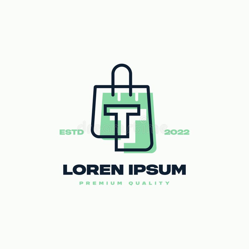 Alphabet T Shop Logo stock illustration. Illustration of line - 364570605