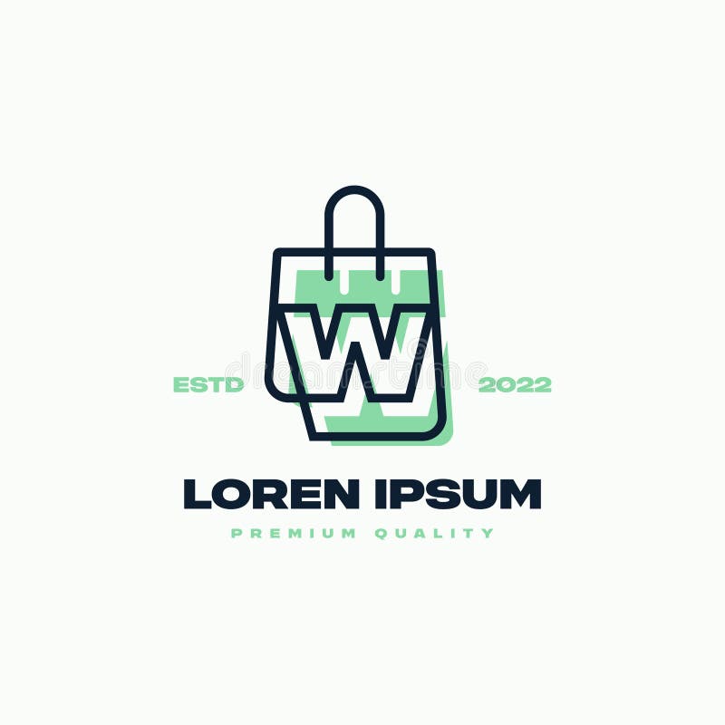 Alphabet W Shop Logo stock illustration. Illustration of marketing ...