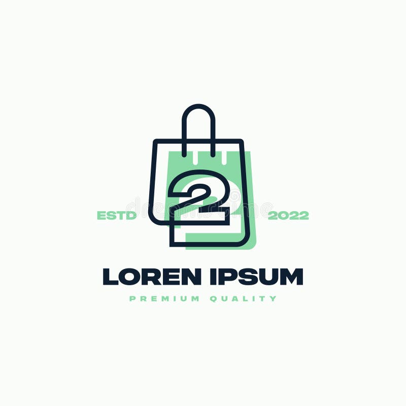 Numeric 2 Shop Logo stock illustration. Illustration of vector - 364570686