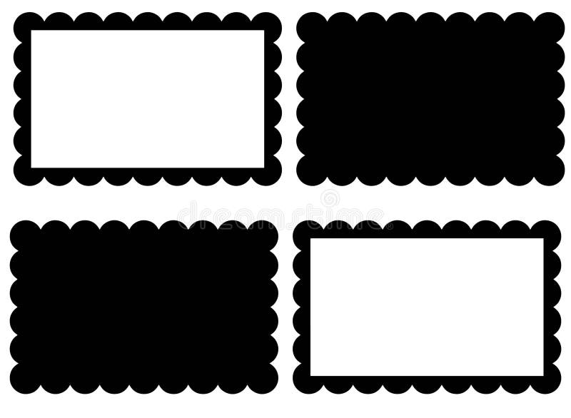 Scalloped Rectangle Frames Template Stock Vector - Illustration of ...