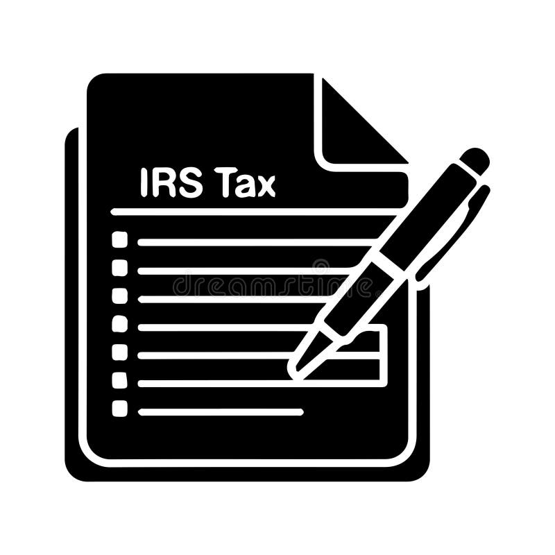 Tax Form Black Icon, Concept Illustration, Glyph Symbol, Vector Flat ...