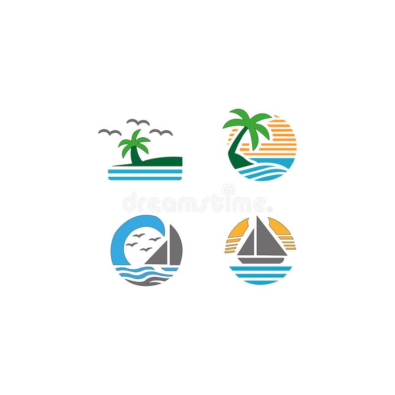 Beach logo icon vevtor . stock illustration. Illustration of circle ...