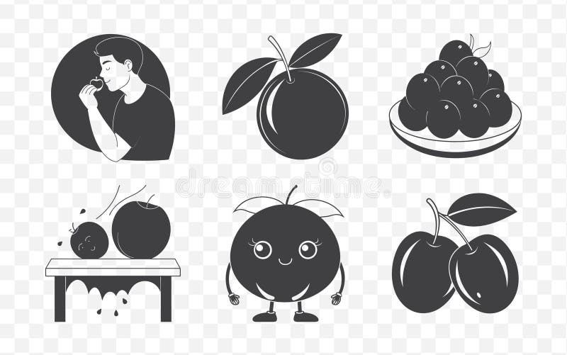 Majestic Jujube Tree Silhouette Collection Stock Vector - Illustration ...