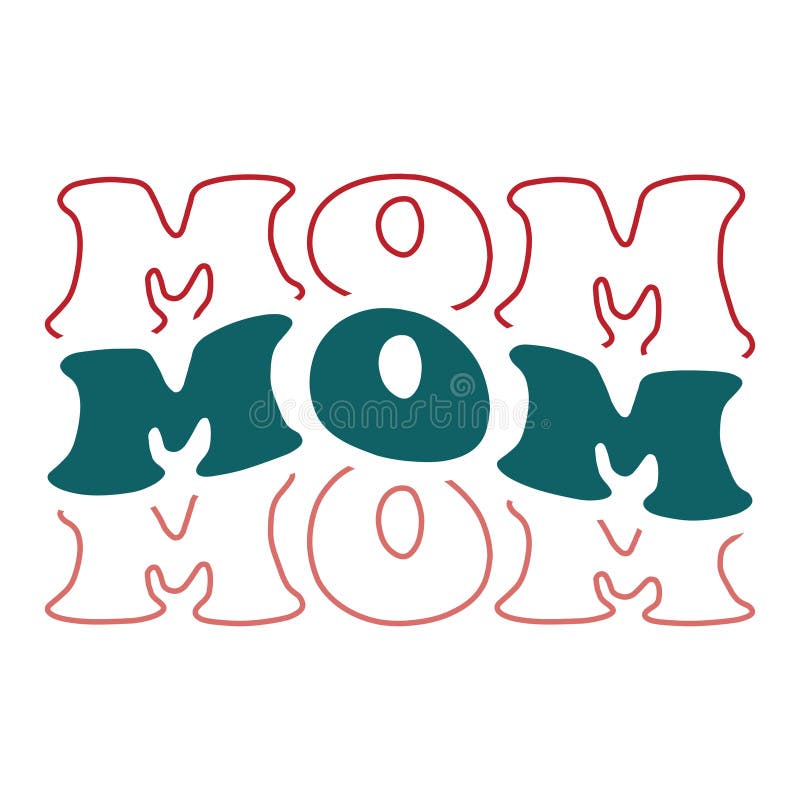 Layered Retro MOM Stack Typography Design with Vintage Vibes Perfect ...