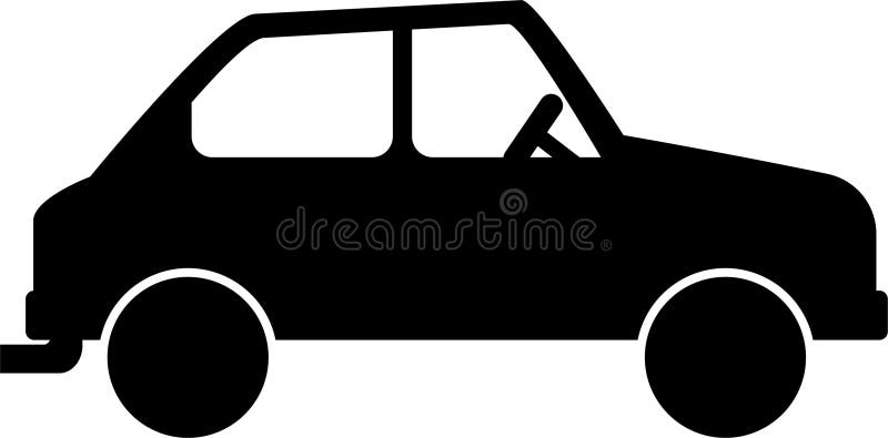 Black Silhouette Schematic Simplified Car Stock Vector - Illustration ...