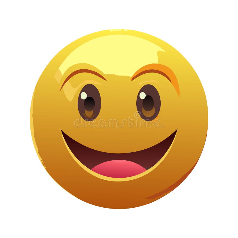 Hyper-realistic Smiling Emoji with Lifelike Texture. Polished Ceramic ...