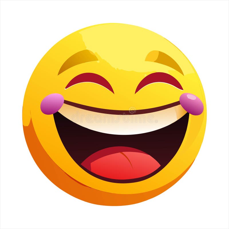 3D-rendered Laughing Emoji with Glossy Finish. Highly Detailed Yellow ...