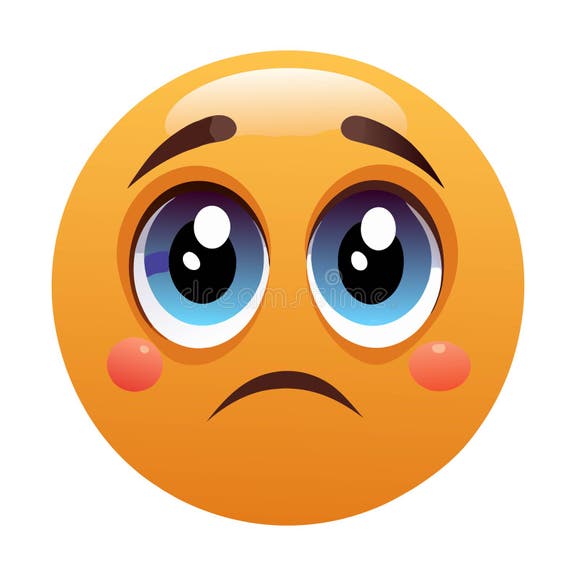 Hyper-realistic Sad Emoji with Teary Eyes. 3D Glossy Sad Emoji with ...