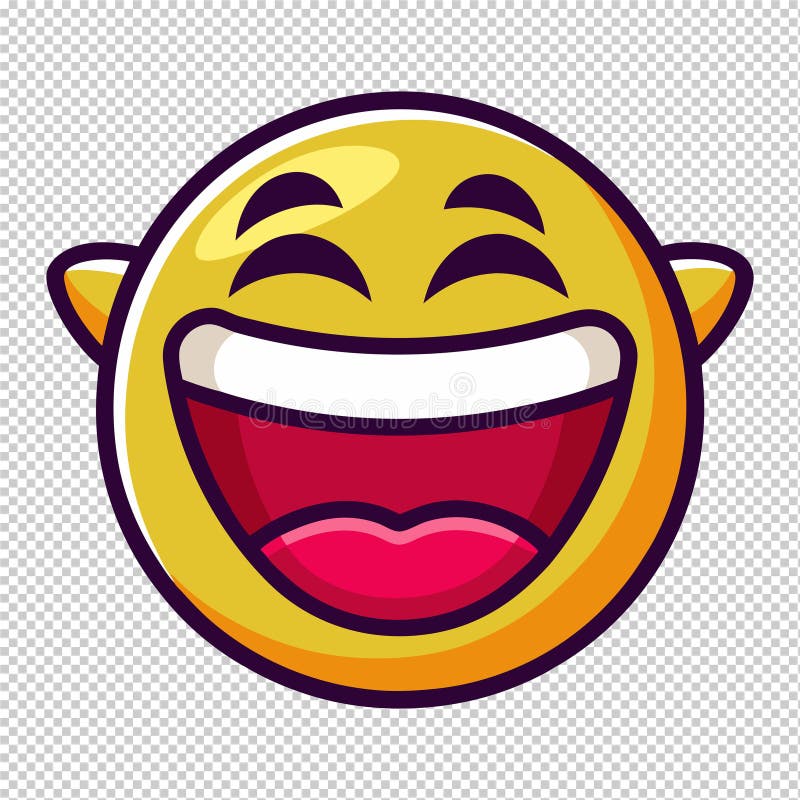 Vector-style Cartoon Laughing Emoji with Exaggerated Features. Playful ...