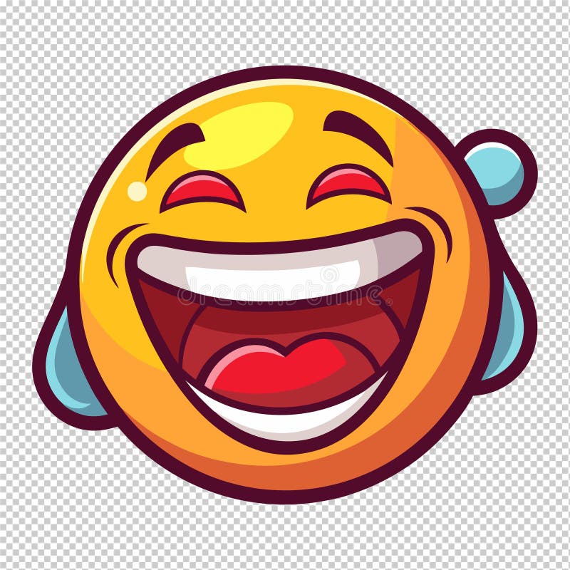 Laughing Emoji with Exaggerated Features. Cartoon-style Laughing Emoji ...