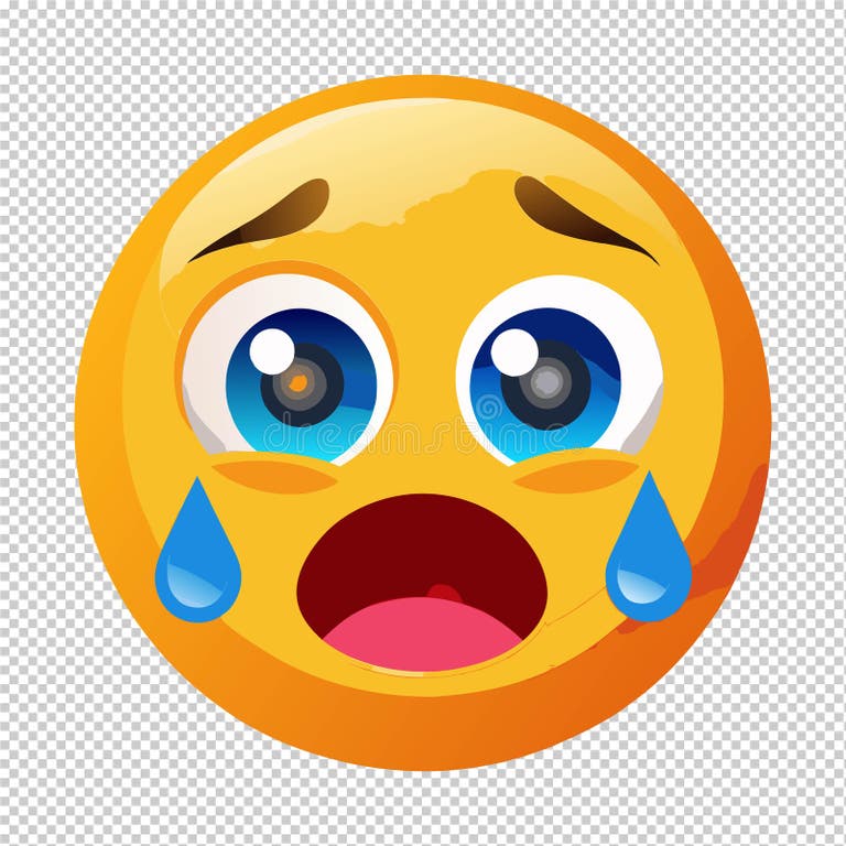 Hyper-realistic Crying Emoji. 3d-rendered Sad Face Emoji. Glossy Teary ...