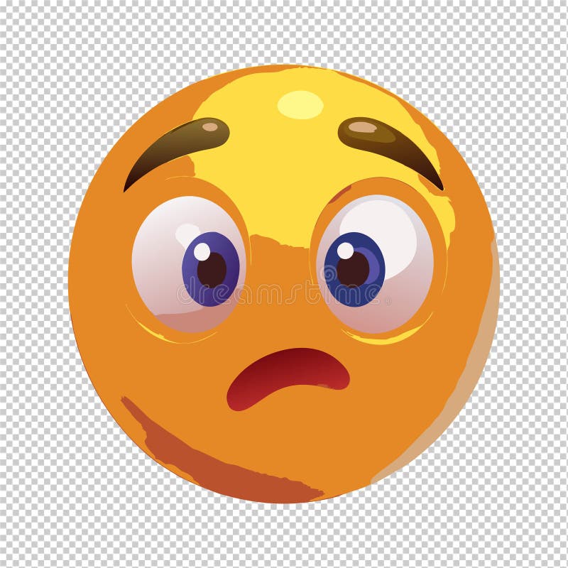 3D Confused Emoji with Glossy Yellow Face. Realistic Puzzled Emoji with ...