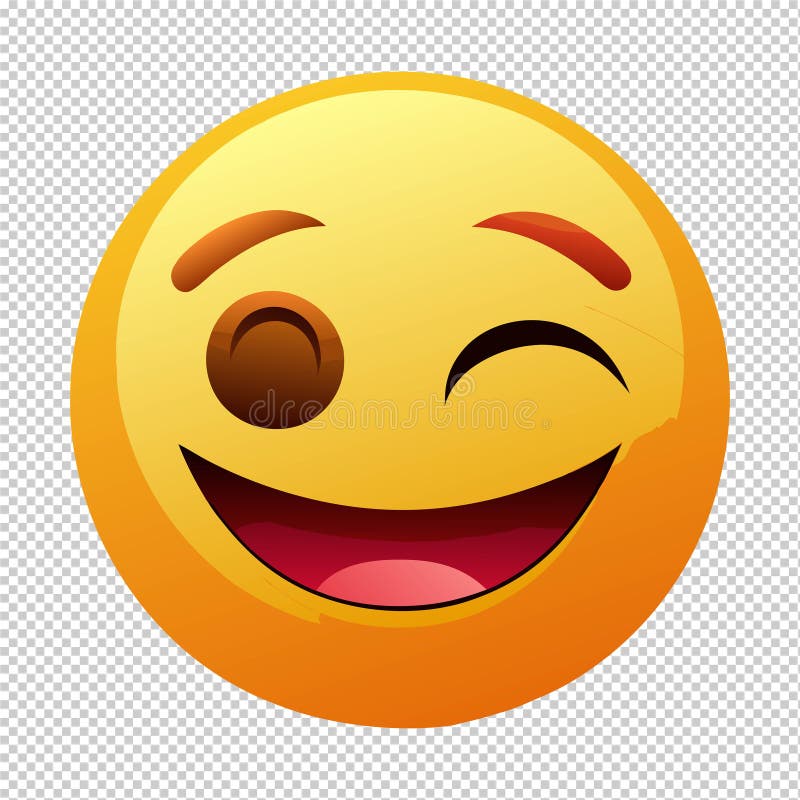 3D-rendered Golden-yellow Winking Emoji with Glossy Finish. Playful ...