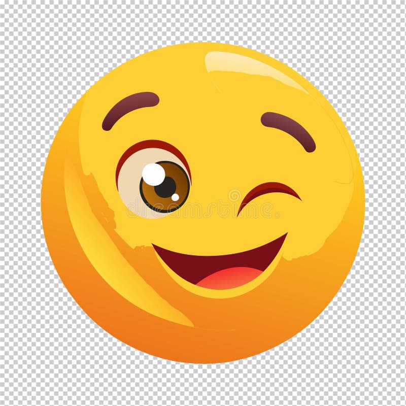 Semi Realistic Wink Emoji Stock Illustrations – 2 Semi Realistic Wink ...