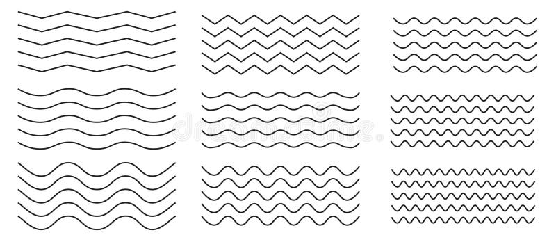 Waves line set stock vector. Illustration of line, waveform - 365025145