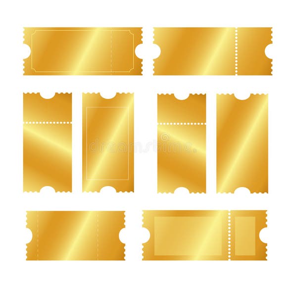 Blank Golden Tickets Template. Vector Ticket. Stock Vector ...