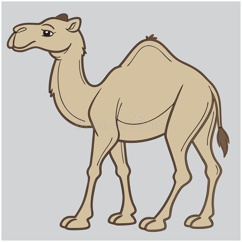 Cartoon-style Camel Featured on a Plain White Background, Showcasing ...
