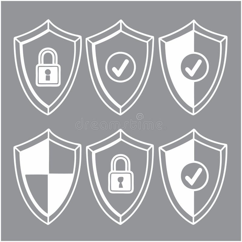 A Stock Illustration Featuring Four Unique Icons of Locks and Padlocks ...
