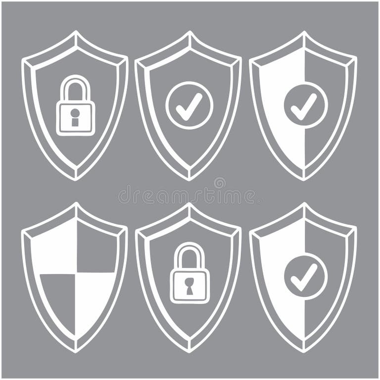 A Stock Illustration Featuring Four Unique Icons of Locks and Padlocks ...