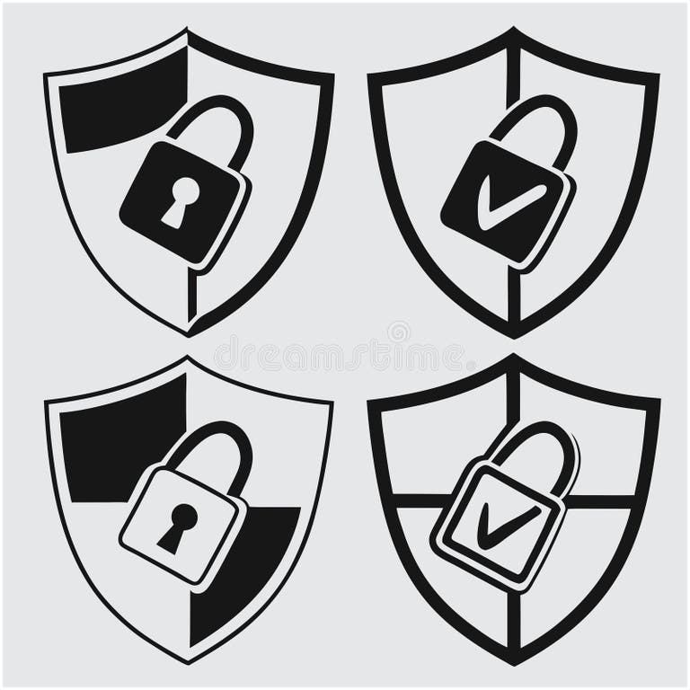 An Illustration Depicting Four Unique Lock and Padlock Icons on a ...