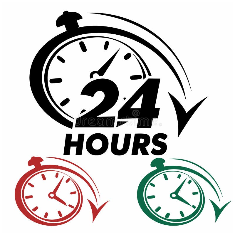A Compilation of Vector Illustrations Featuring 24-hour Clock Icons ...