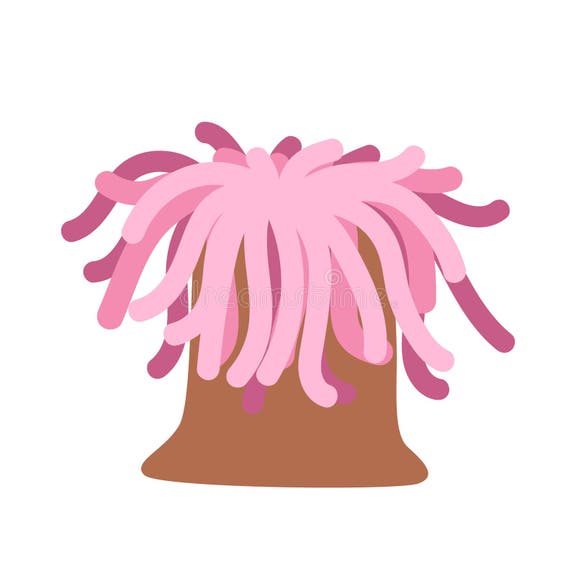 Sea Anemone Cartoon Clipart. Cute Colorful Actinia or Sea Flower or Sea ...