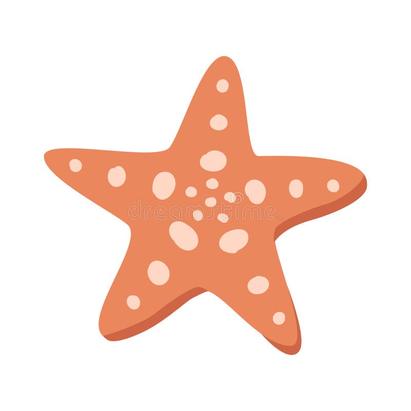 Starfish Cartoon Clipart. Cute Common Starfish (Asterias Rubens) Vector ...