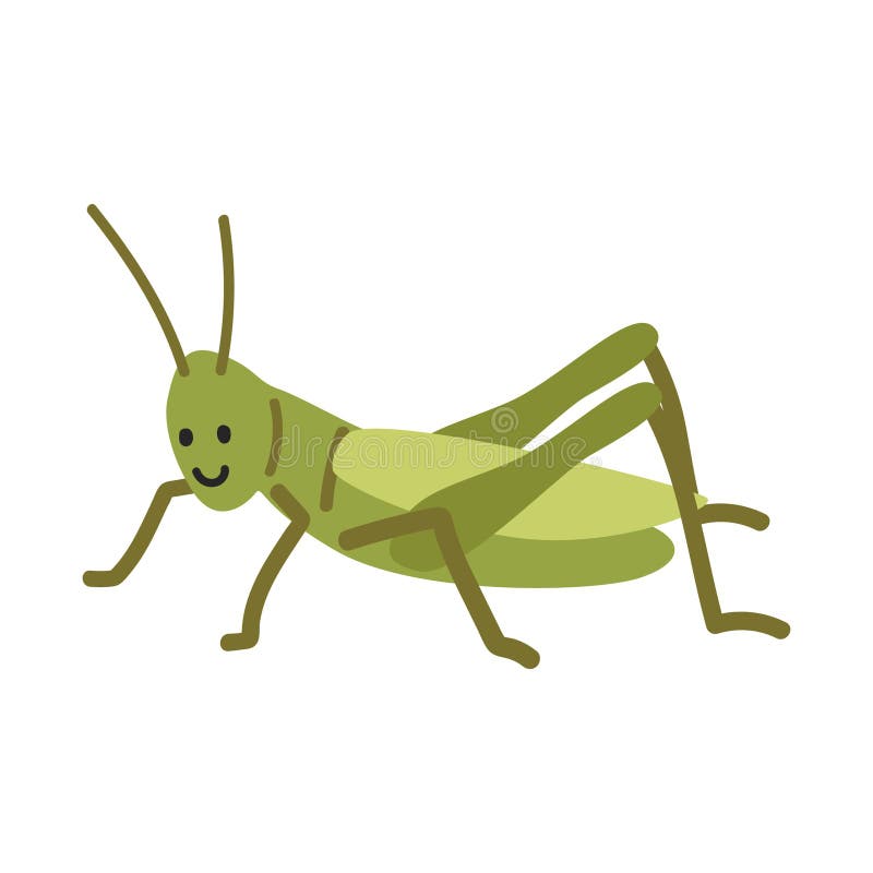 Grasshopper Cartoon Clipart. Cute Green Grasshopper (Caelifera) Vector Illustration Stock Vector ...