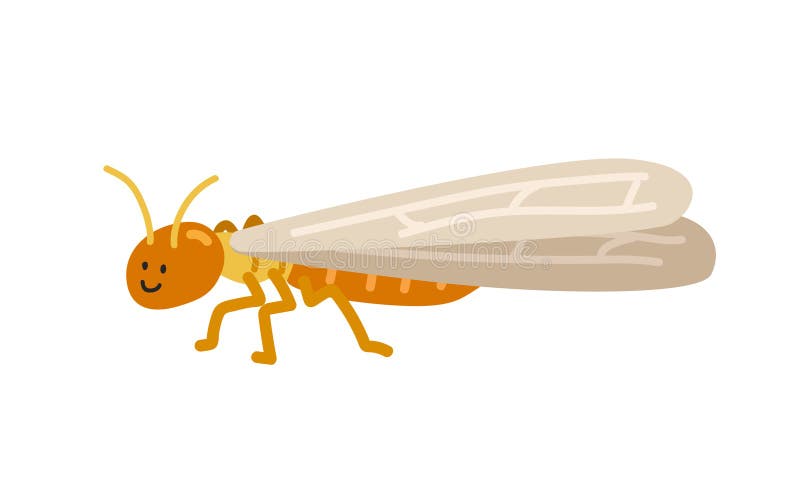 Termite Alate Cartoon Clipart. Cute Flying Termite Alate (Isoptera ...