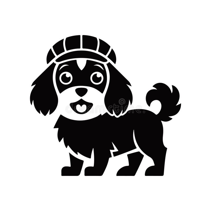 Happy Dog Silhouette Vector Design Stock Vector - Illustration of ...