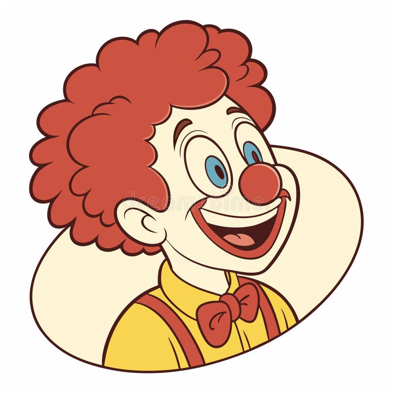 A Cheerful Cartoon Clown Clown Face Illustration Stock Vector ...