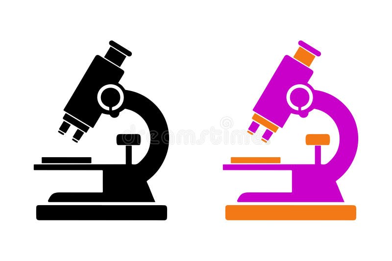 Two Stylized Microscope Illustrations Side by Side. Stock Image - Image ...