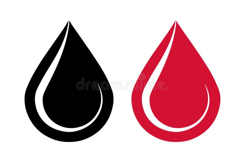 Two Stylized Teardrop-shaped Icons are Shown on a White Background ...