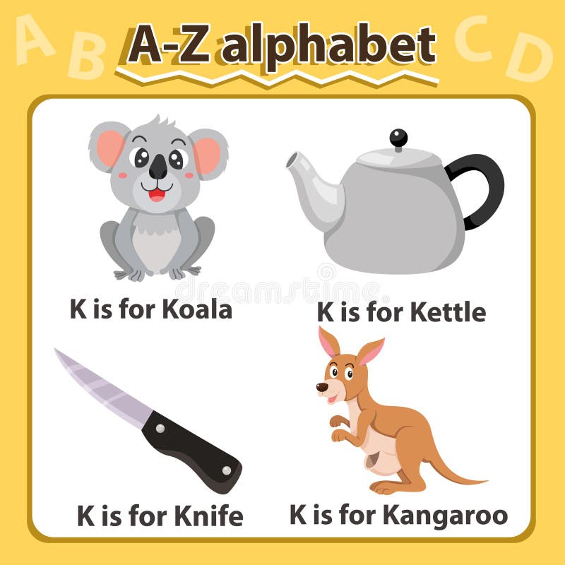 Illustration of a-Z Alphabet for K Stock Vector - Illustration of game ...