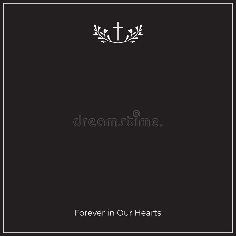 Forever in Our Hearts: Digital Funeral Announcement Illustration with ...