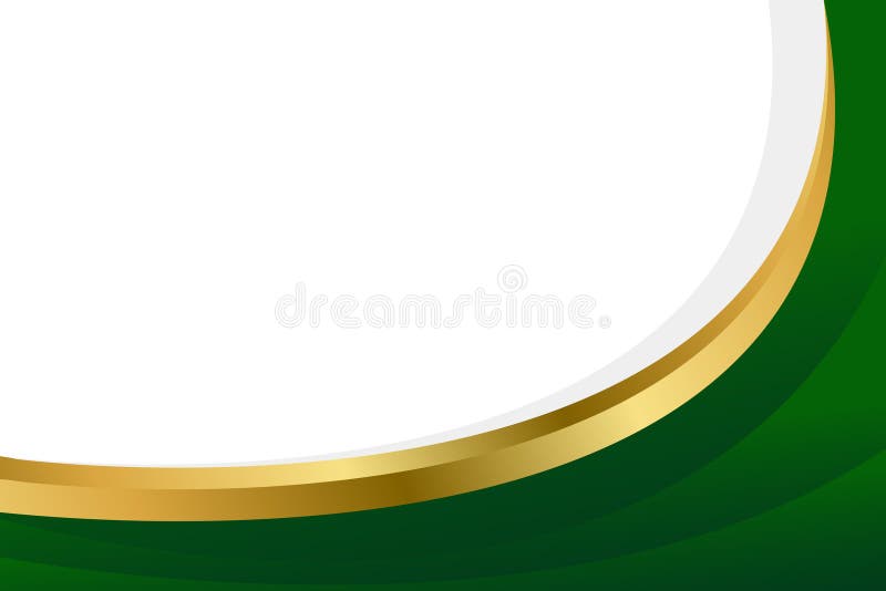 Elegant Green and Gold Abstract Wave Background. Modern Border and ...