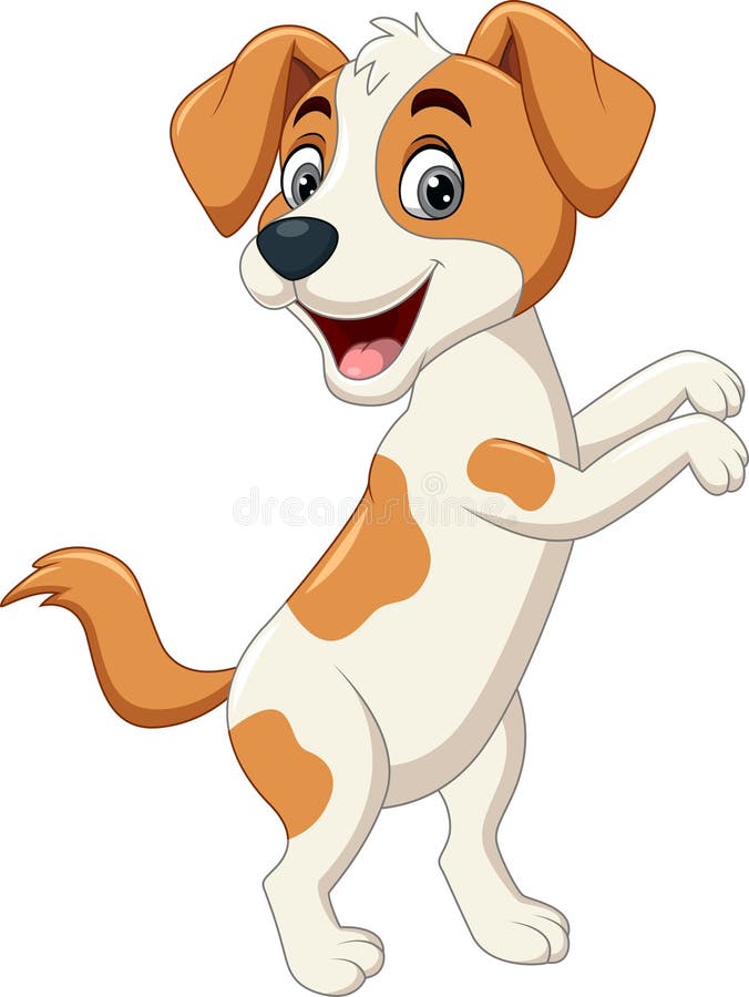 Illustration of a Cartoon Happy Dog Dancing Stock Vector - Illustration ...